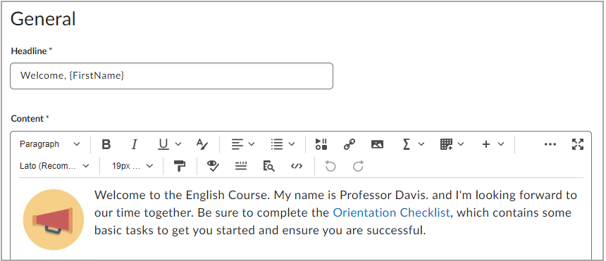 Course Setup | onQ Support